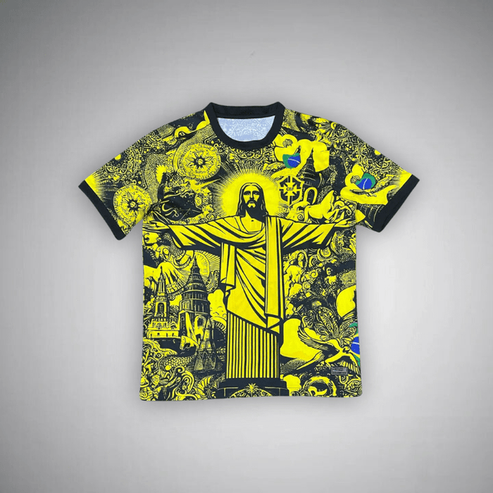 24/25 Brazil "Jesus" Premium Yellow Kit - 2025 Premium Quality ...