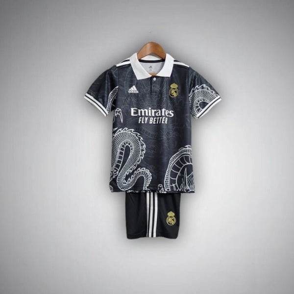 Real Madrid Dragon Negro Premium Kids Size Kit - 2025 Premium Quality ...