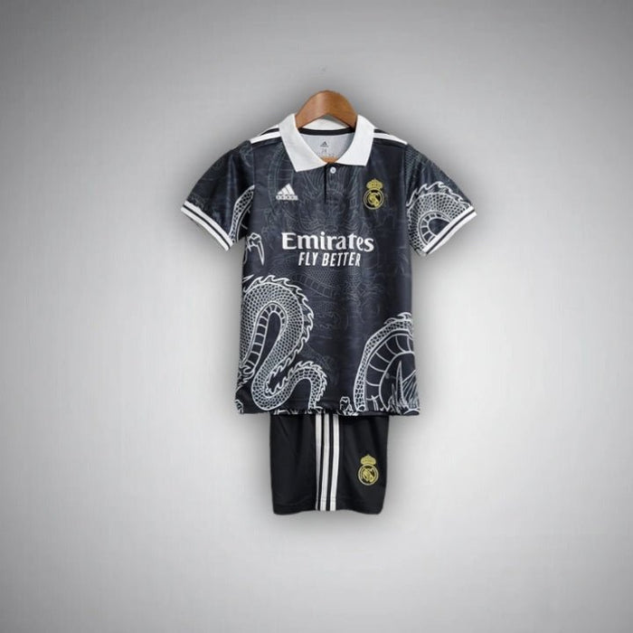 Real Madrid Dragon Negro Premium Kids Size Kit - 2025 Premium Quality ...